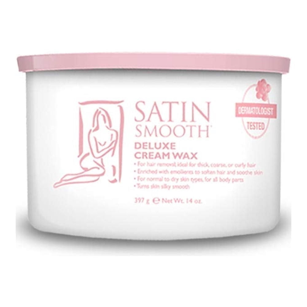 Satin Smooth Deluxe Cream Wax, Face & Body Hair Removal Wax for Coarse ...