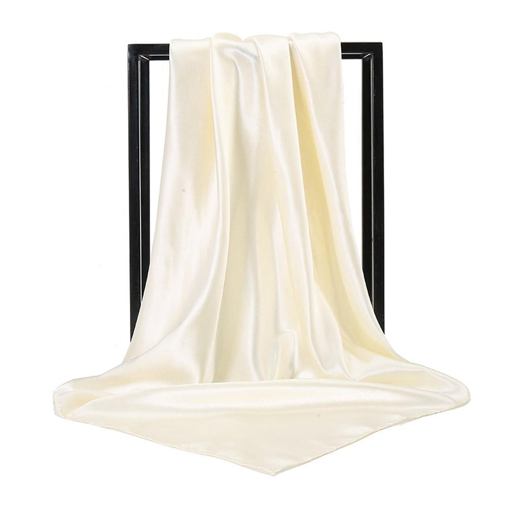 Satin Solid Silk Scarf Hijab Plain Shiny Soft Large Head Neck Wrap ...
