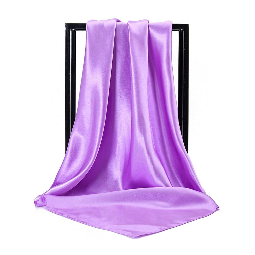 Satin Solid Silk Scarf Hijab Plain Shiny Soft Large Head Neck Wrap ...