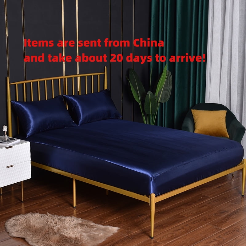 Satin Solid color Bedding Set-Four Seasons,full,blue - Walmart.com