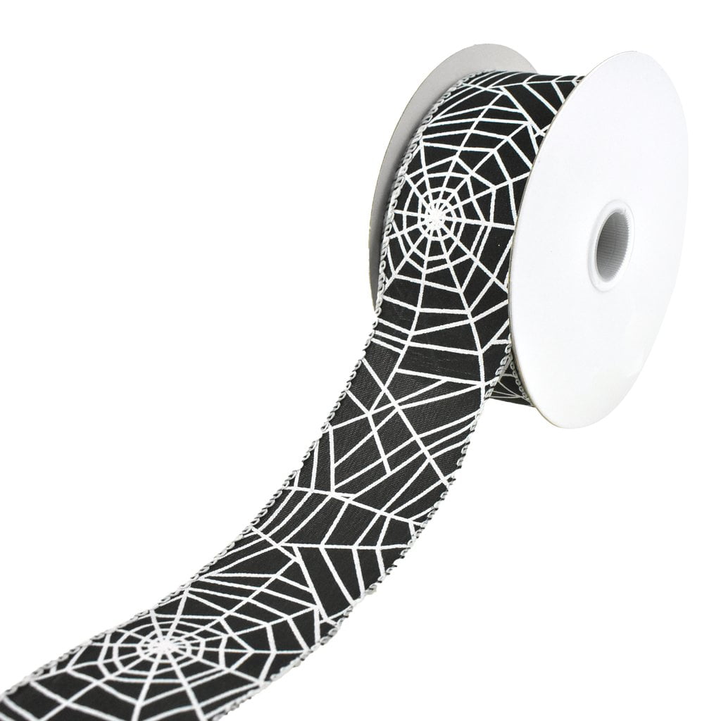 Satin Spider Webs Wired Ribbon, 1-1/2-Inch, 10-Yard - Walmart.com