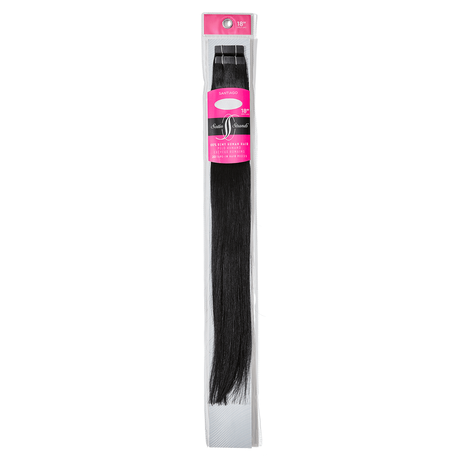 Satin Strands Black Tape In 18 Inch Human Hair Extensions, Santiago, 1 ...