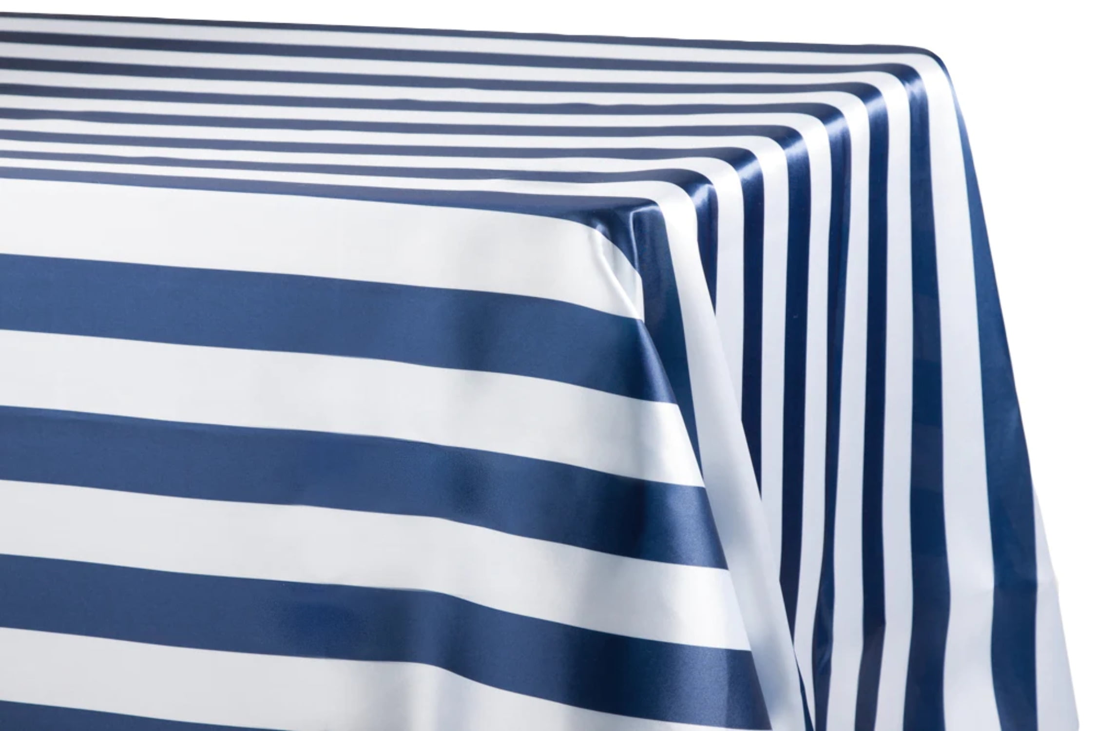 Satin Stripe Tablecloth 2 Inch Navy and White - Walmart.com