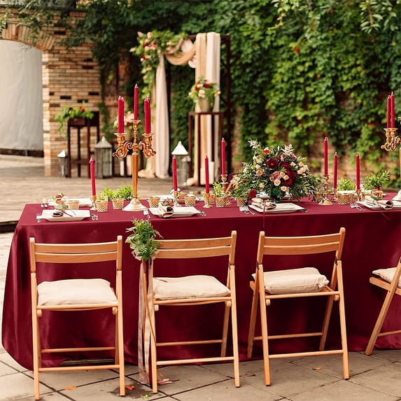 Satin Tablecloth Table Cloth 145X260Cm for Banquet Decor Wedding Dining ...