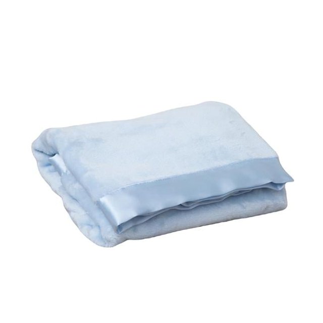 Satin Trim Tahoe Microfleece Soft Baby Blanket - Blue - Walmart.com