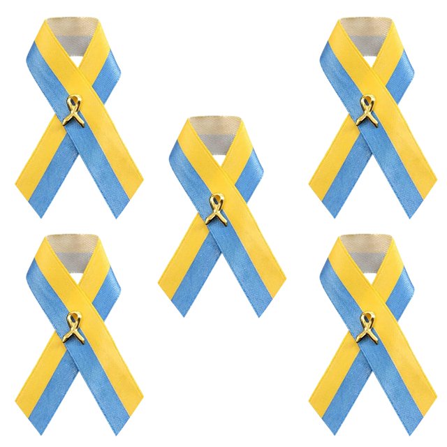 Satin Ukraine Awareness Ribbon Pins Brooch Ukrainian Pin Satin Blue ...