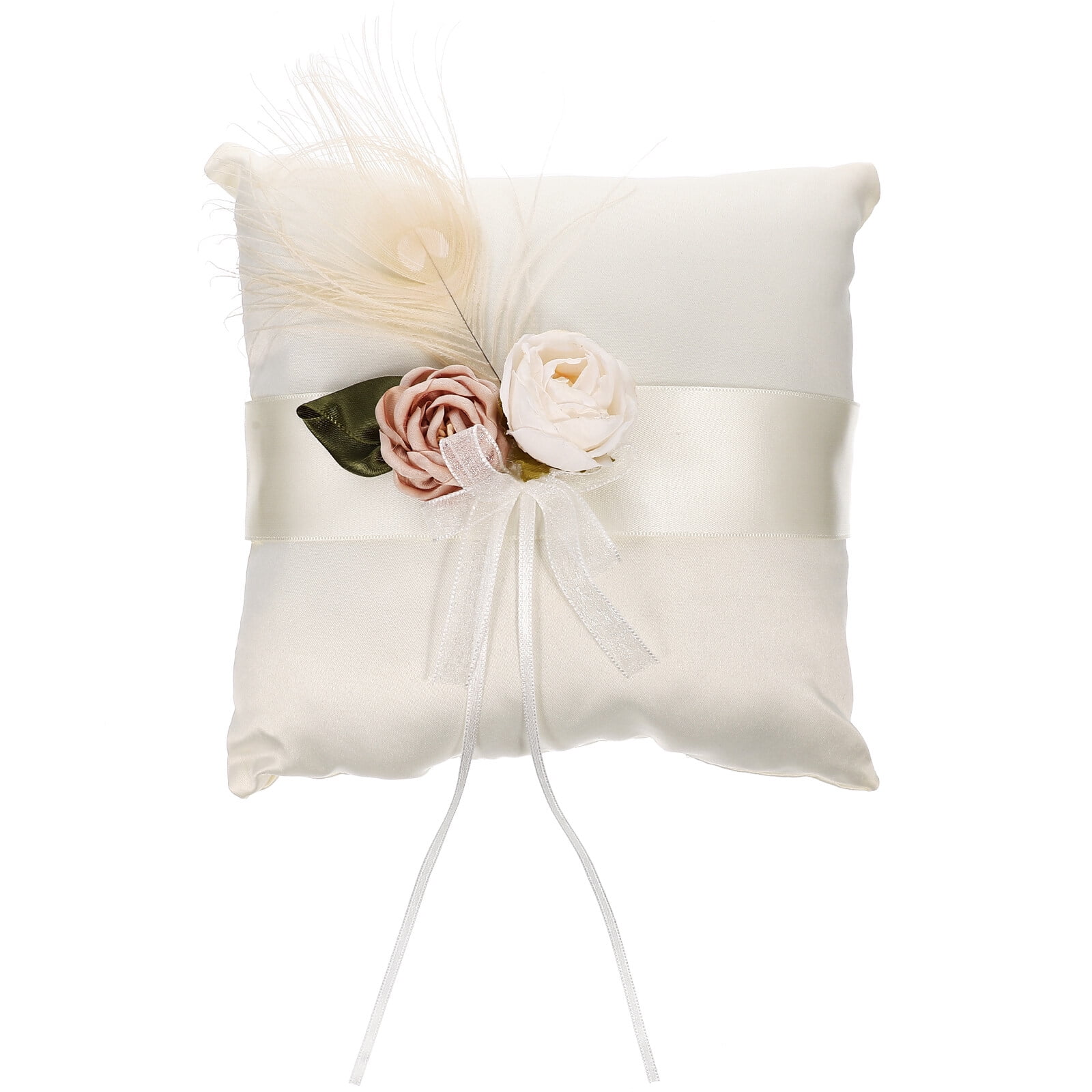 Satin Wedding Ring Pillow Decorative Wedding Ceremony Rings Bearer ...