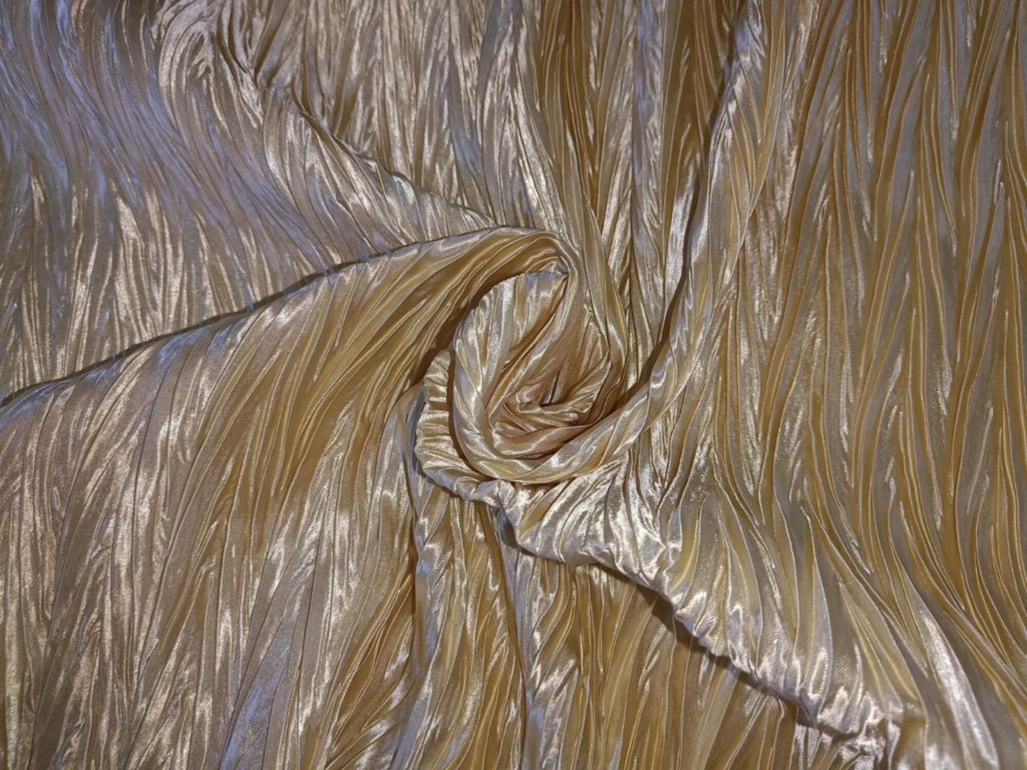 Satin pleated Gold color fabric 58" wide - Walmart.com
