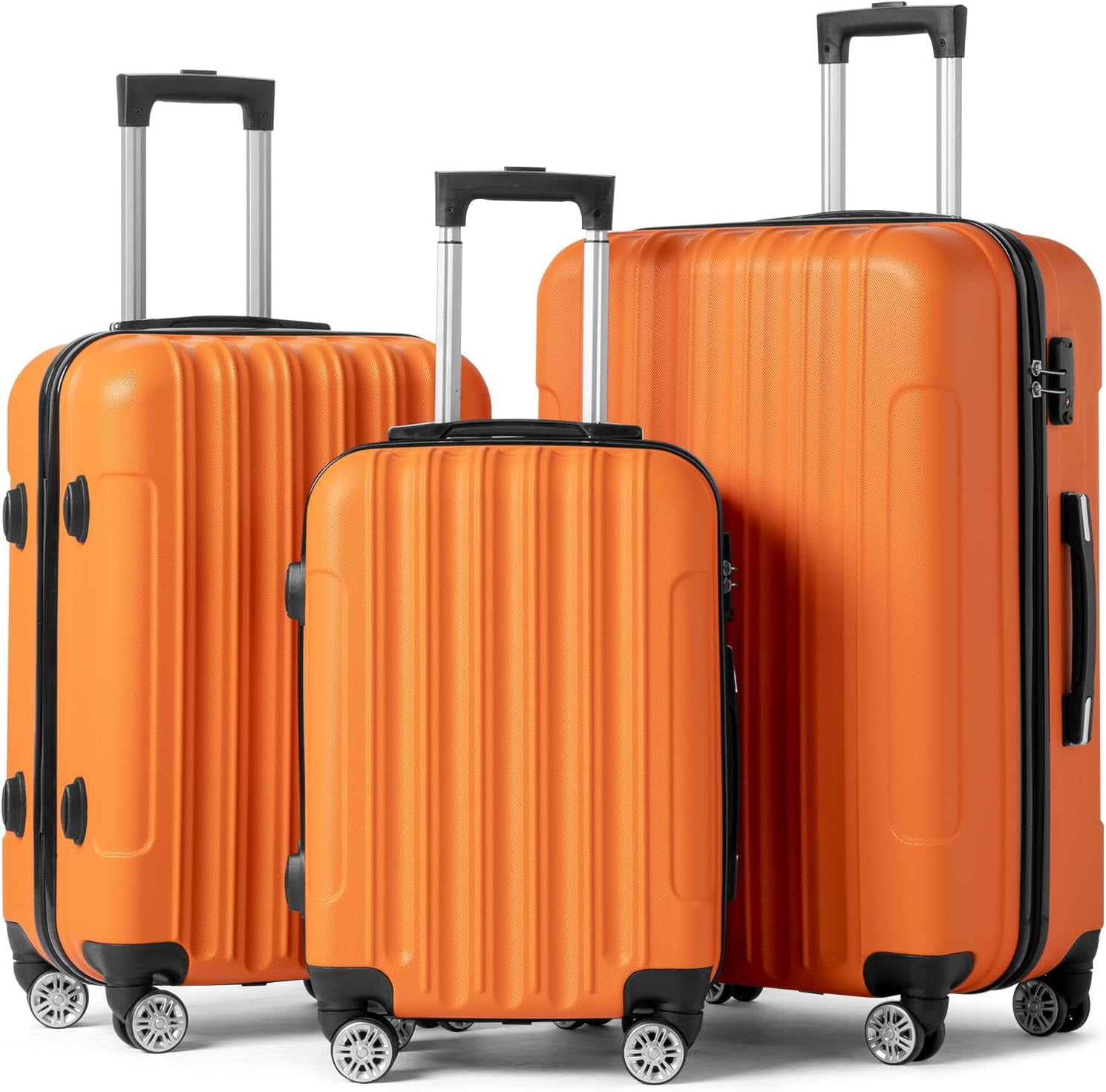 Satiny Luggage Set of 3 Hardside Carry on Suitcase Sets with Spinner ...