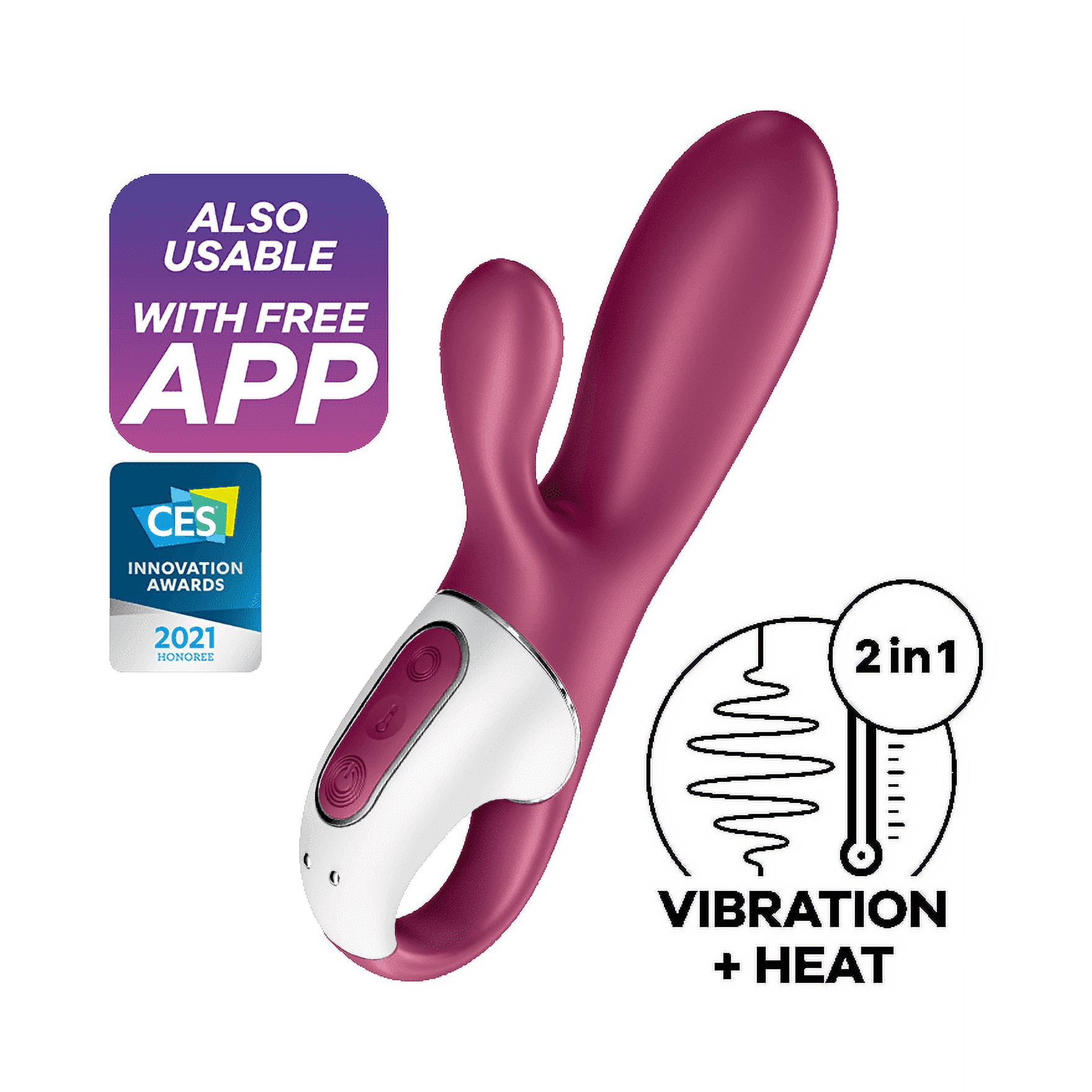Satisfyer Hot Bunny Rabbit Vibrator with Warming Function and App Control - G-Spot and Clitoris ...