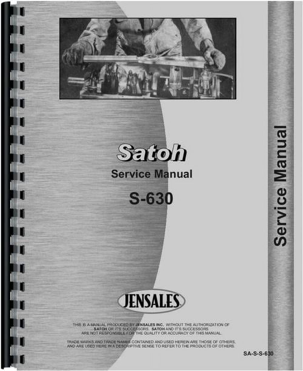 Satoh S630 Tractor Service Manual - Walmart.com