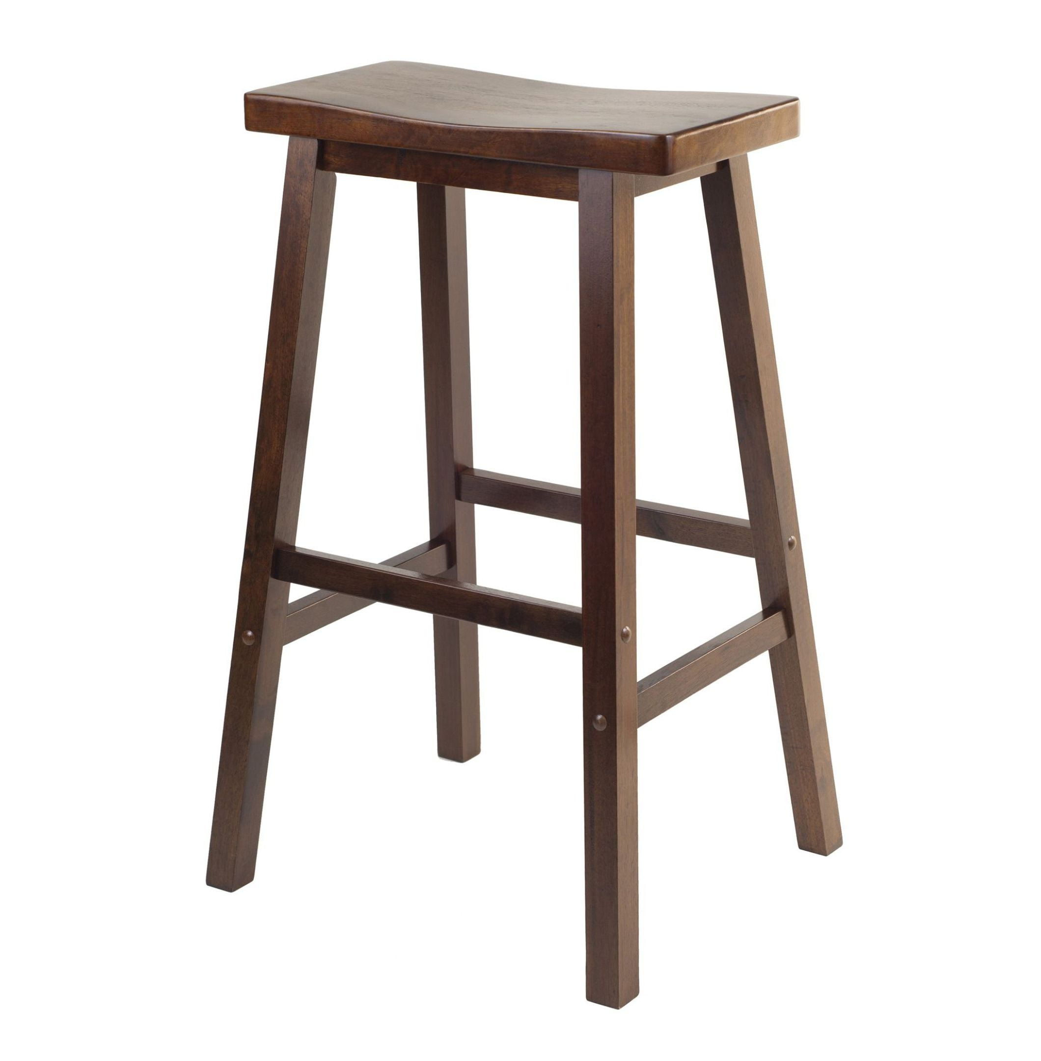 Satori 29" Saddle Seat Bar Stool - Antique Walnut Finish - Counter ...