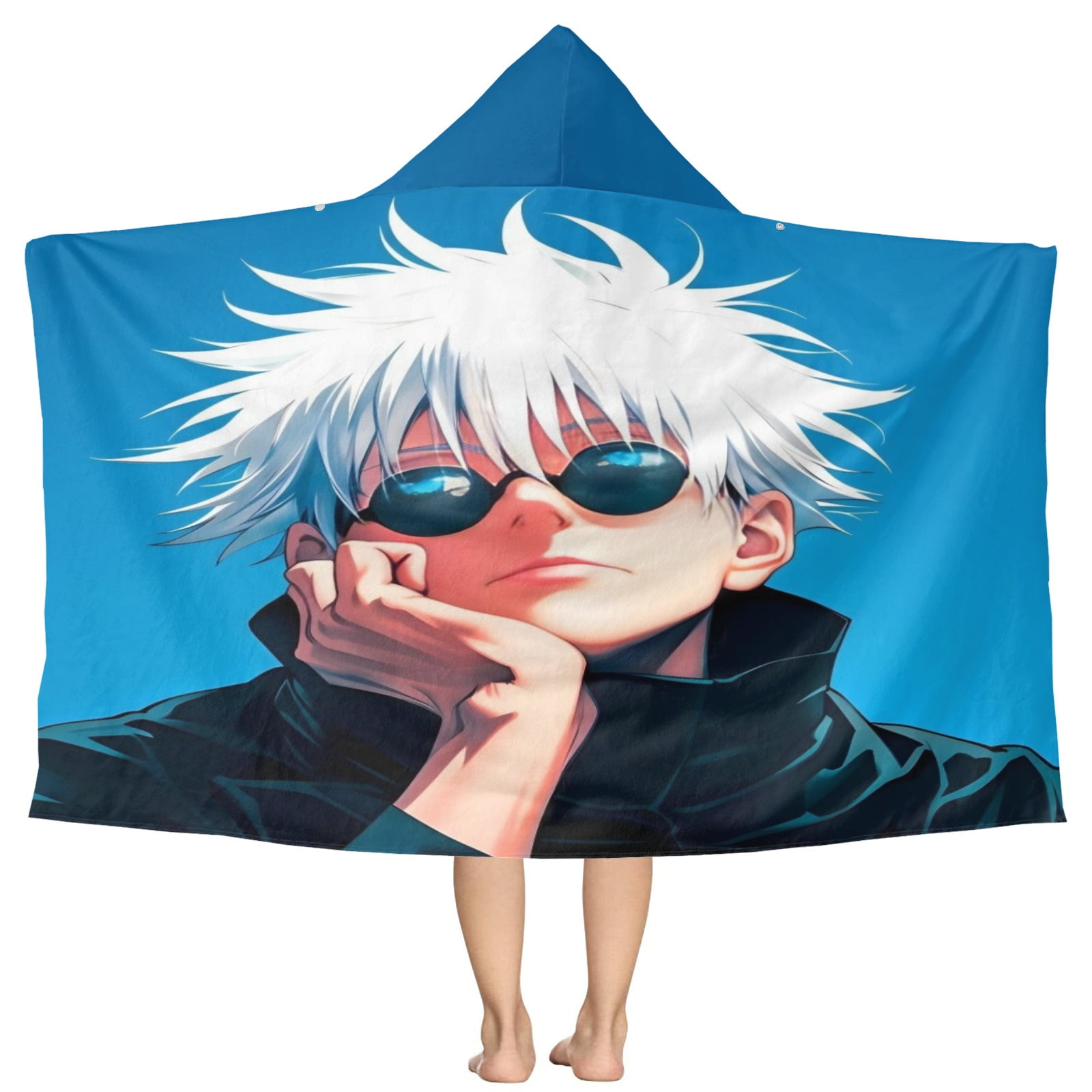 Satoru Anime Gojo Pattern Beach Poncho - Microfiber - Towel - Kids ...