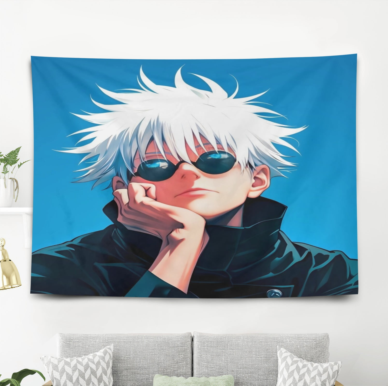 Satoru Anime Gojo Pattern Wall Hanging 50*60 Inches High-Quality Peach ...