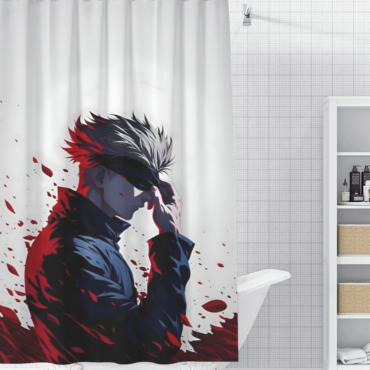 Satoru Anime Gojo Shower Curtain 35*70.8 Inches Waterproof And Durable ...