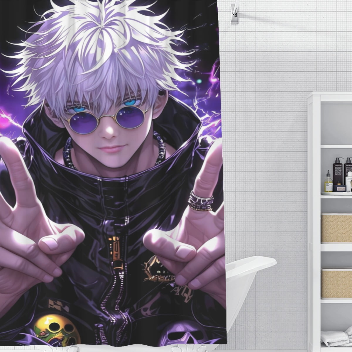 Satoru Anime Gojo Shower Curtain 35*70.8 Inches Waterproof And Durable ...