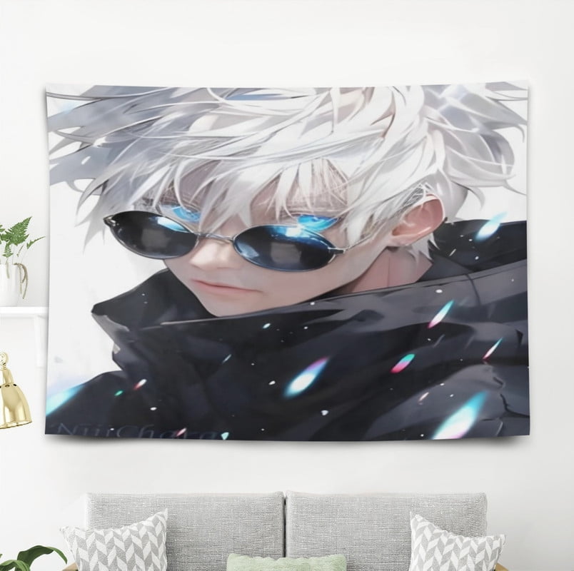 Satoru Anime Gojo pattern wall hanging 50*60 inches high-quality peach ...