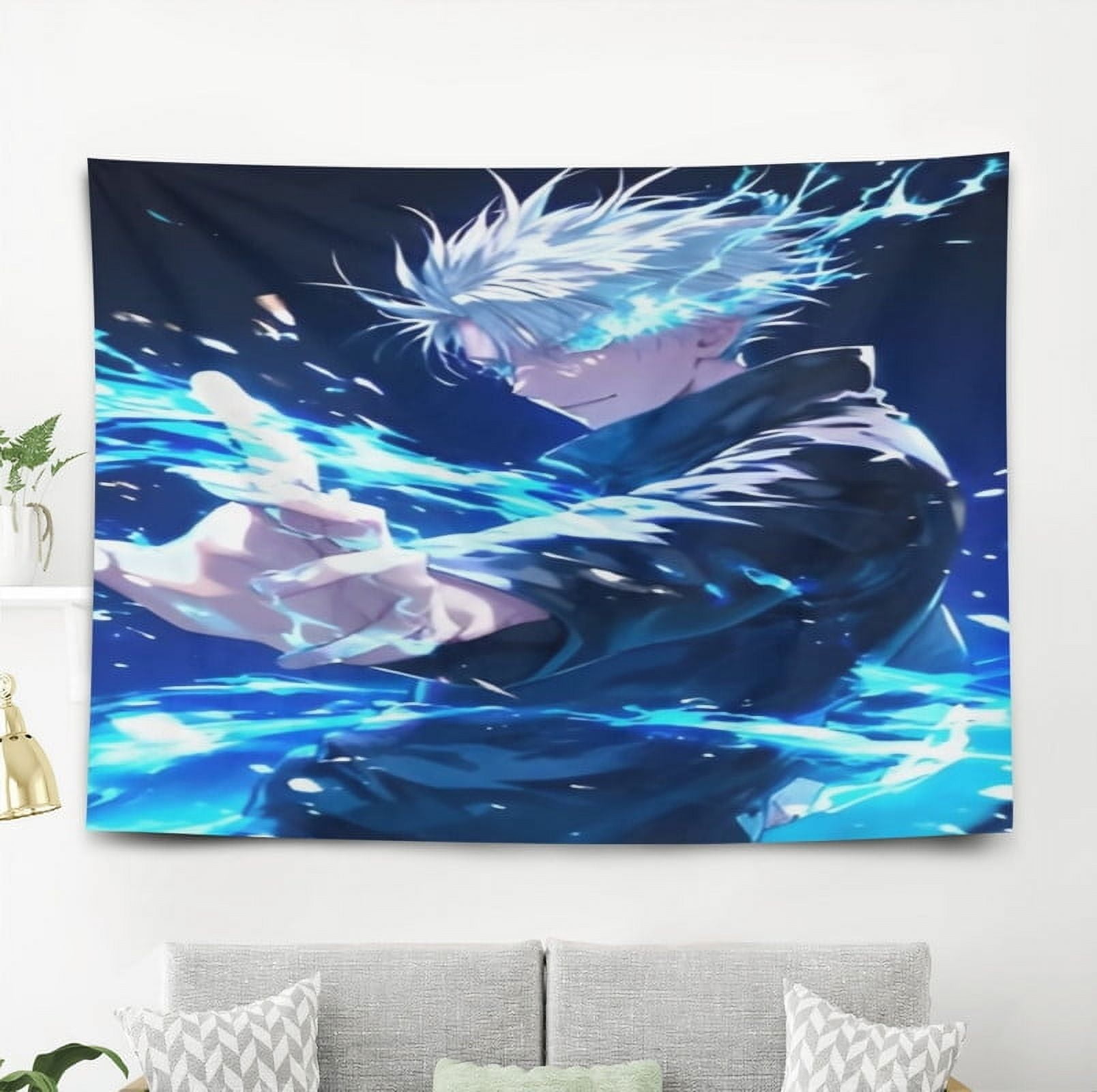 Satoru Anime Gojo pattern wall hanging 50*60 inches high-quality peach ...