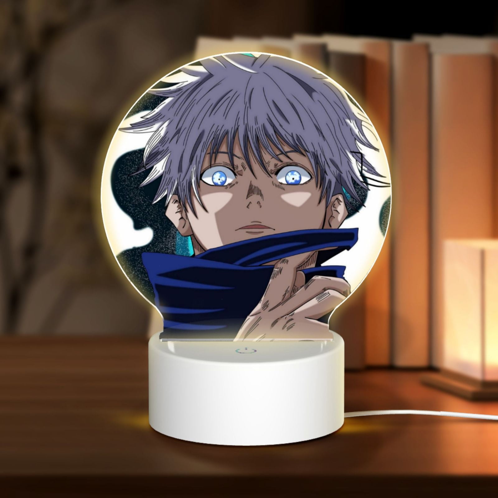 Satoru Art Jujutsu Kaisen Round Acrylic Night Light Decoration USB ...