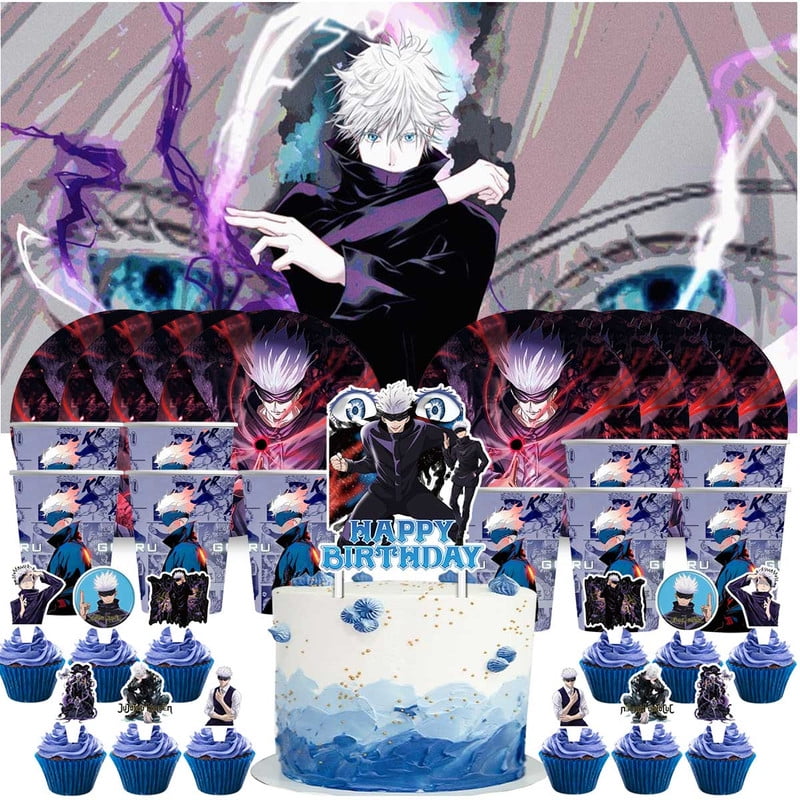 Satoru Gojo Anime Birthday Cups Party Supplies Decor Backdrop Plates ...