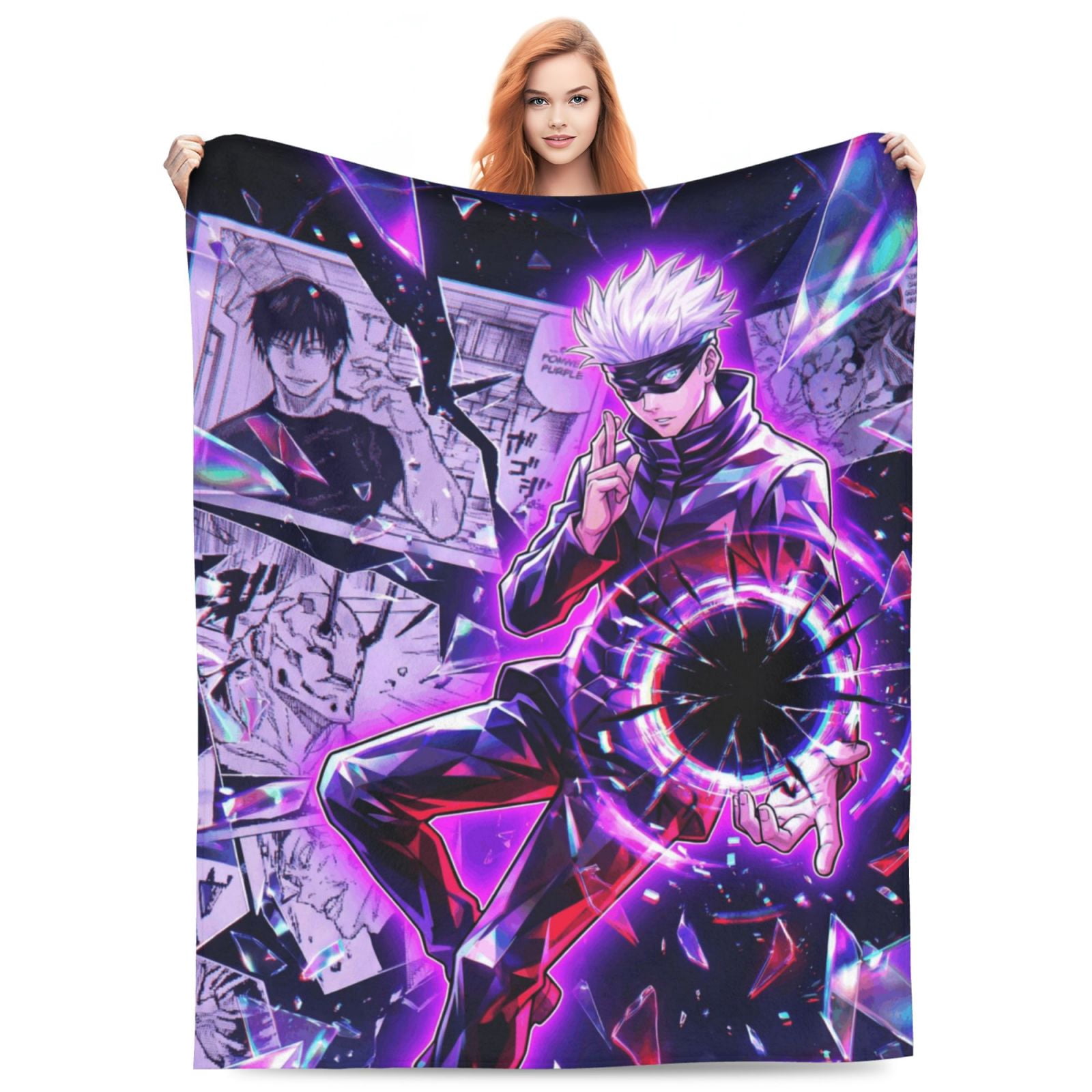 Satoru Gojo Fleece Blanket Throw Soft Cozy Plush Blanket For Couch Sofa ...