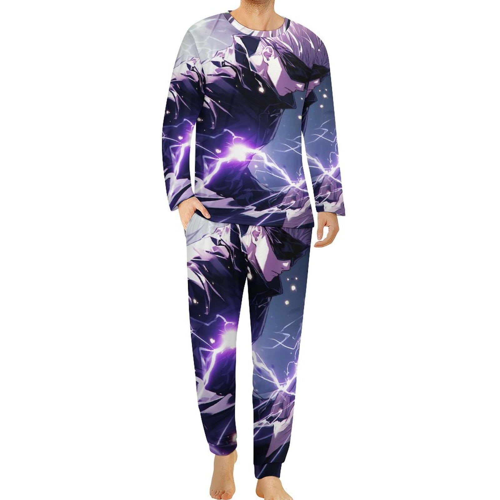 Satoru Gojo Jujutsu Kaisen Adult Pajama Suit Long Sleeve Sleepwear Top ...