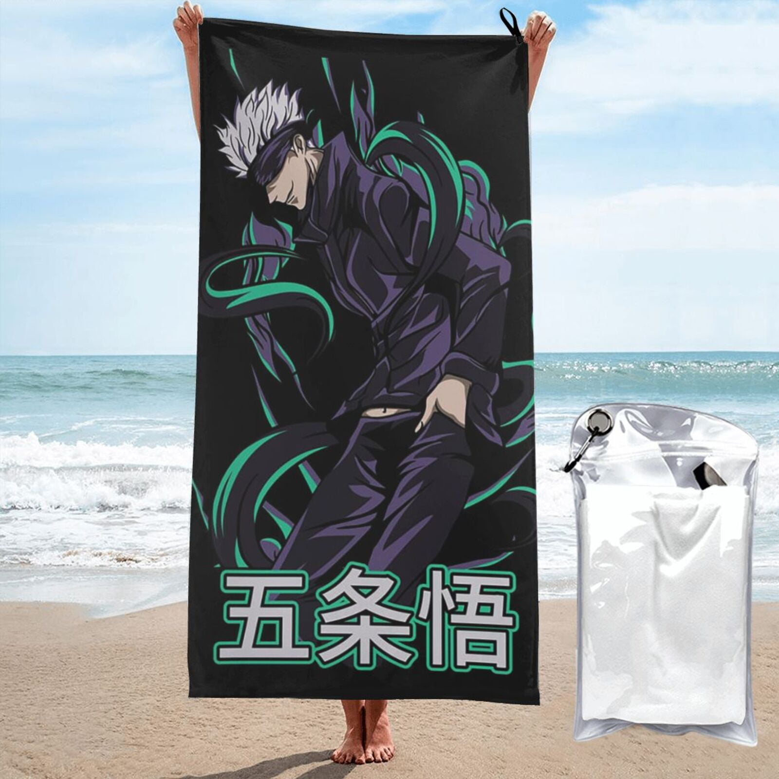 Satoru Gojo Jujutsu Kaisen Fluffy Bath Towels Quick Drying Lightweight Pool Skin-friendly Towel ...