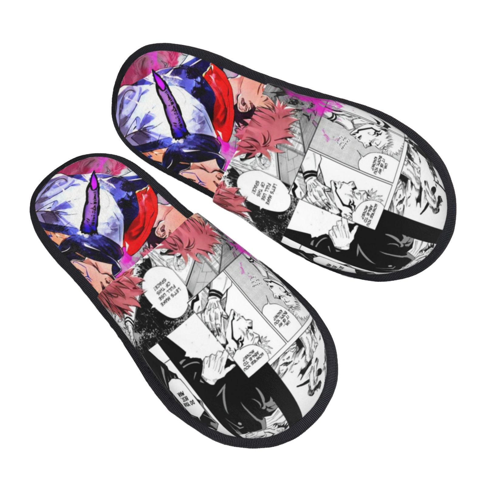 Satoru Gojo Jujutsu Kaisen Furry Slippers for Women Men Fuzzy House Slippers Winter Anti-slip ...