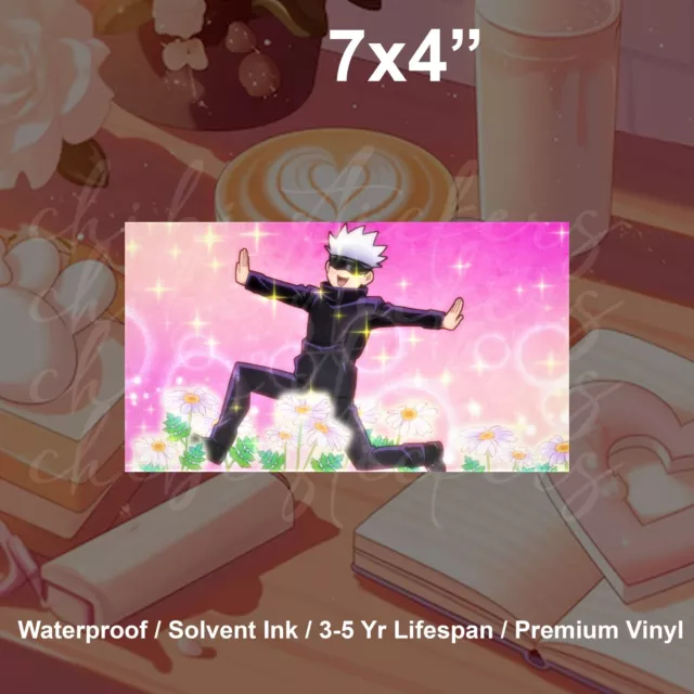 Satoru Gojo Jujutsu Kaisen Happy Bumper Sticker Anime Eyes Jdm Vinyl ...