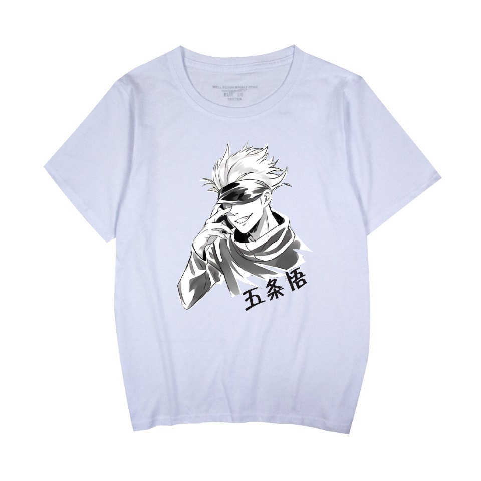 Satoru Gojo Short sleeve T-shirt summer casual loose black and white ...