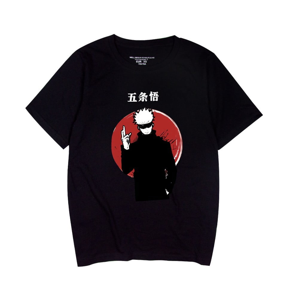 Satoru Gojo Short sleeve T-shirt summer casual loose black and white ...