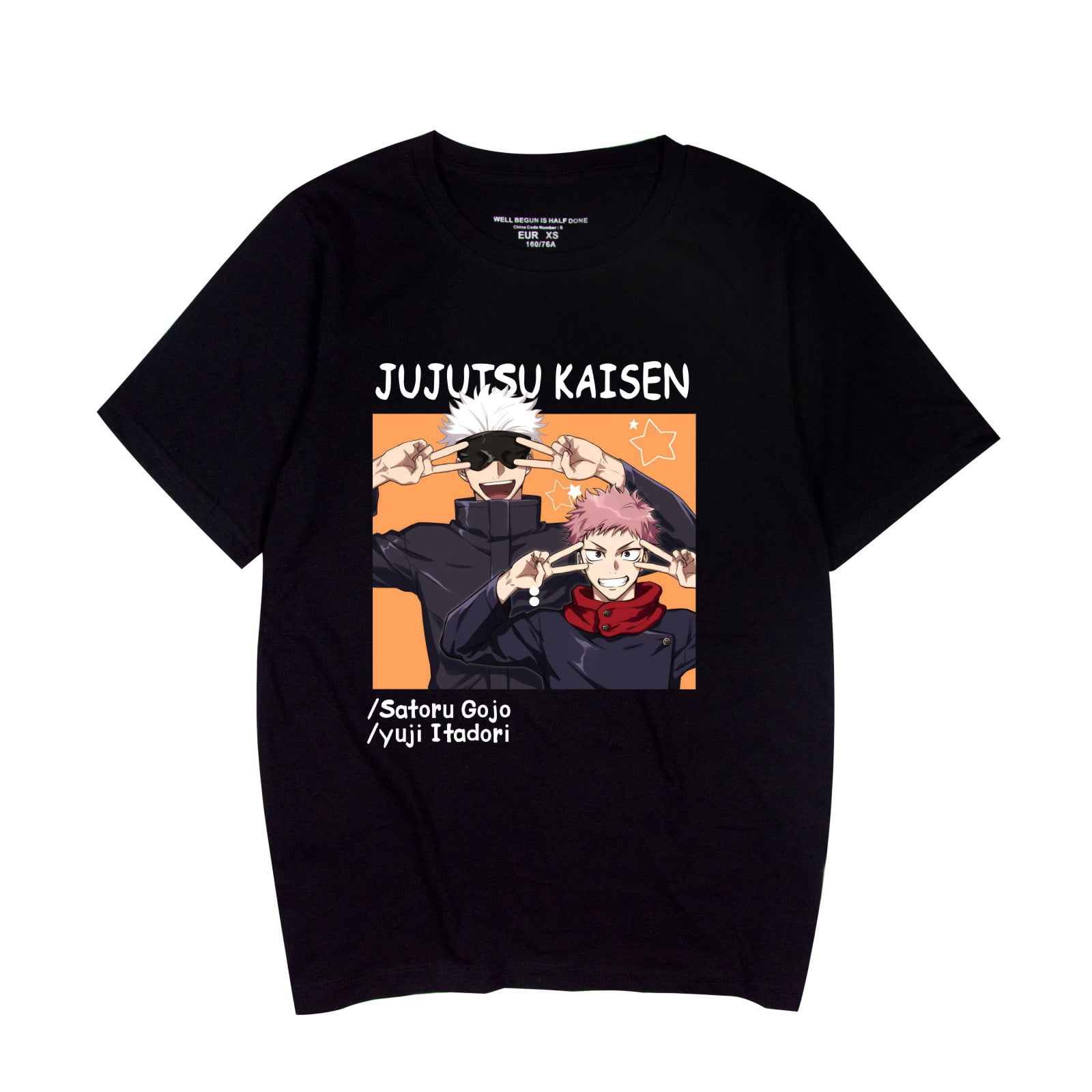 Satoru Gojo T-shirt Itadori Yuji short sleeve group photo summer casual ...