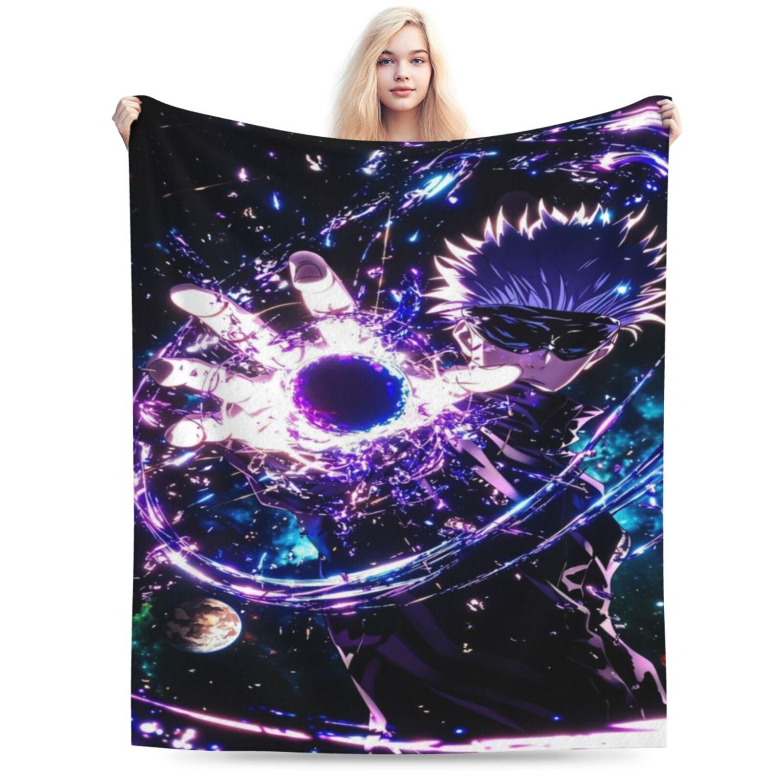 Satoru Gojo Throw Blanket Soft Lightweight Cozy Plush Flannel Bed ...