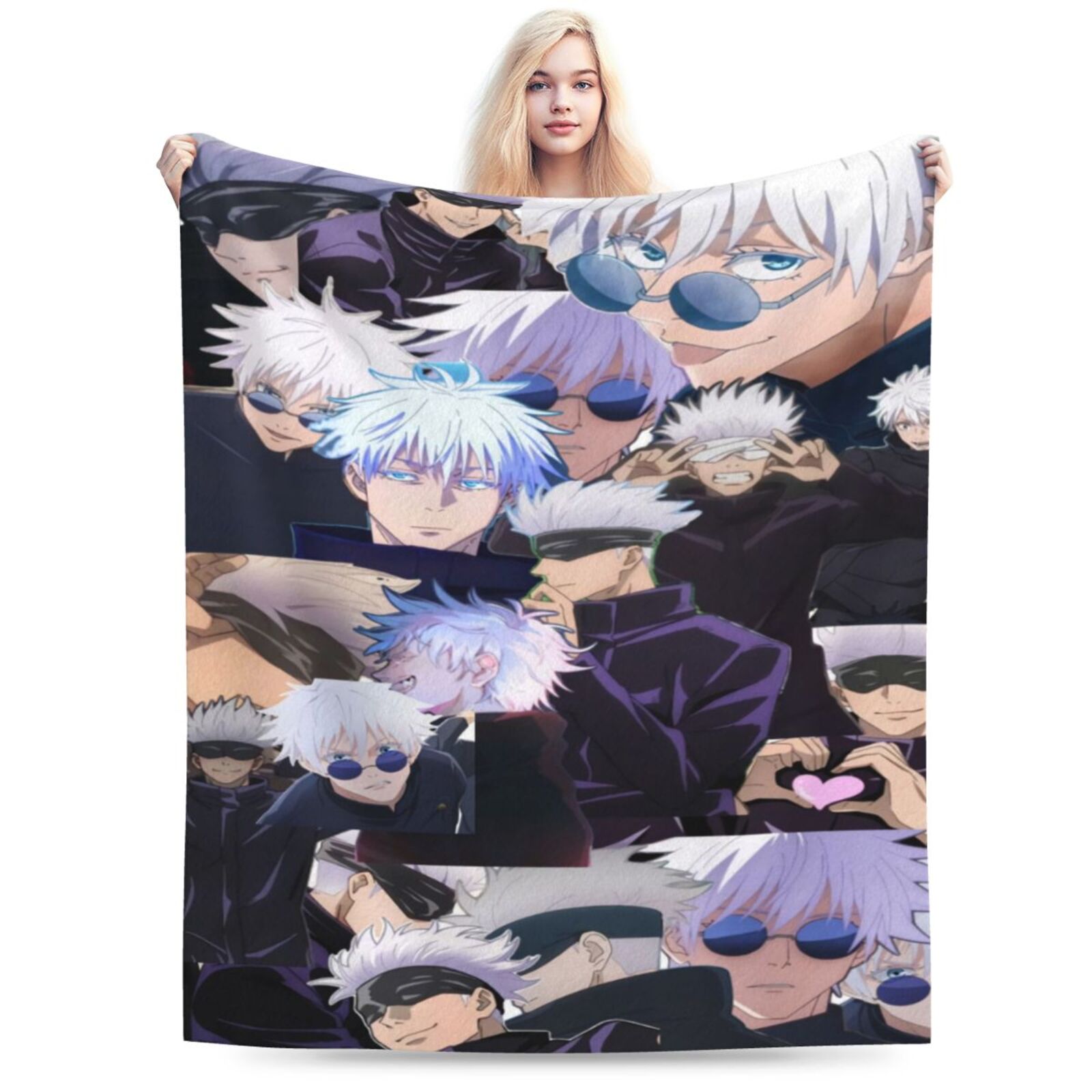 Satoru Gojo Throw Blanket Soft Lightweight Cozy Plush Flannel Bed ...