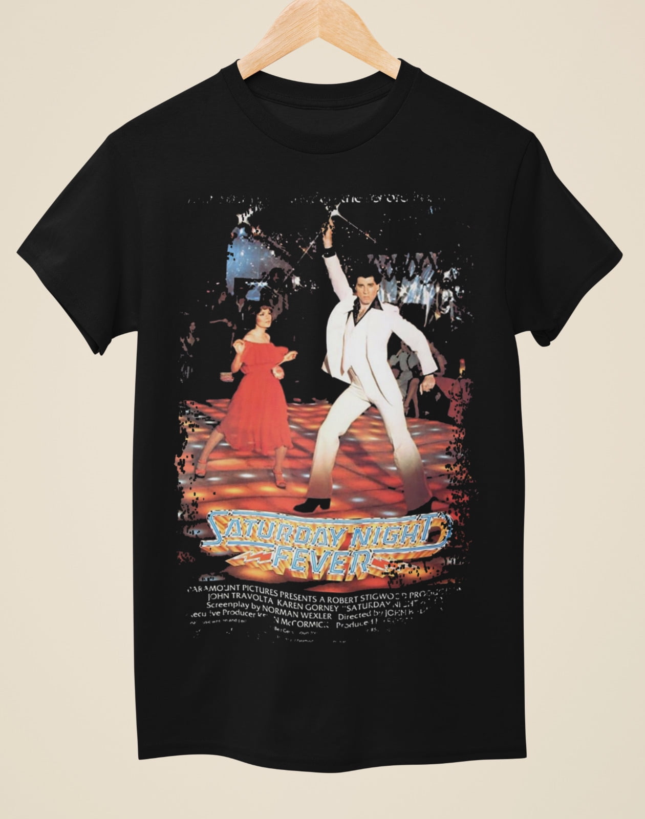 Saturday Night Fever - Movie Poster Inspired Unisex Black T-Shirt ...