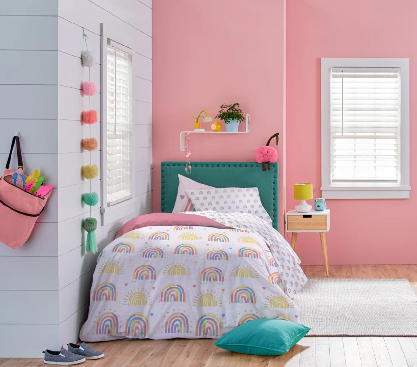 Saturday Park Kids' Doodle Rainbow Organic Cotton Bed Set, Full, Duvet ...