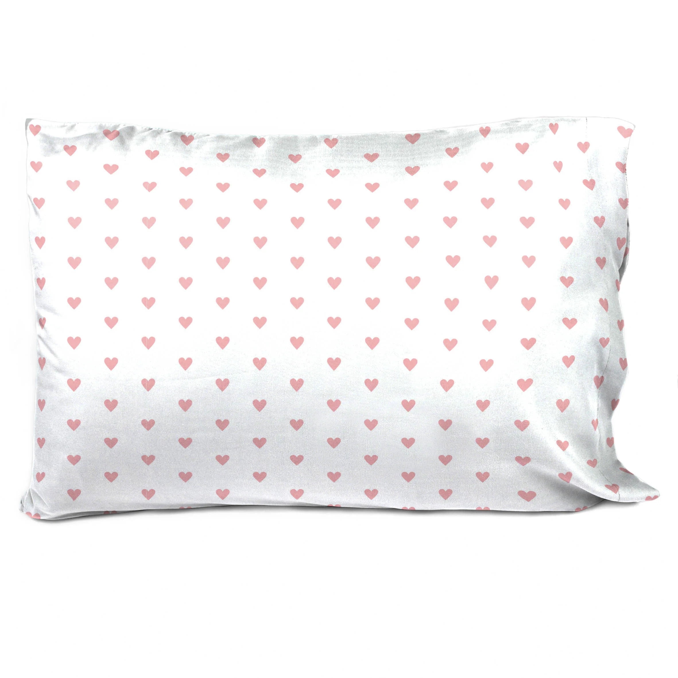 Saturday Park Pink Hearts 100% Organic Cotton Kids' Pillowcase ...