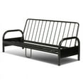 Saturn Adjustable Metal Futon with Industrial Frame, Black Finish, Full ...