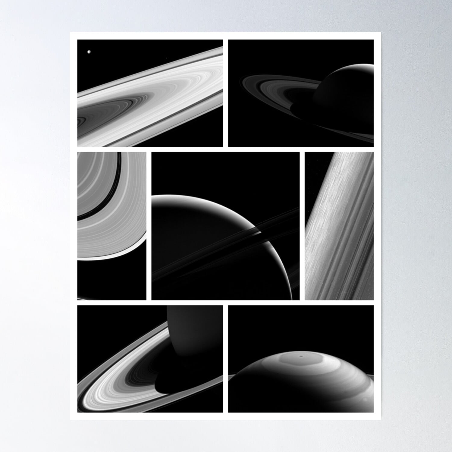 Saturn Cassini Collage Poster Wall Art, Modern Wall Decor, 8x12 ...
