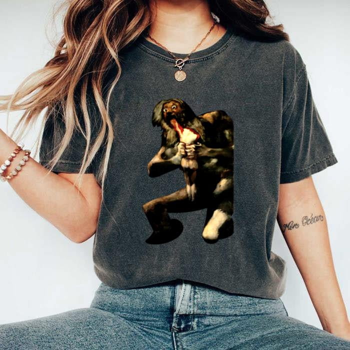 Saturn Devouring His Son Goya Painting Cronus Comfort Color T-Shirt ...