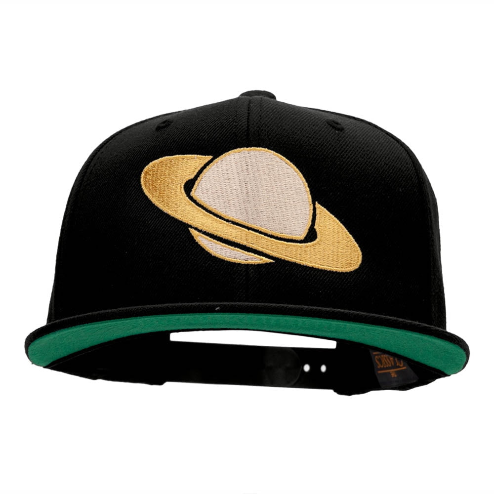 Saturn Silhouette Embroidered Wool Blend Cap - Black OSFM - Walmart.com
