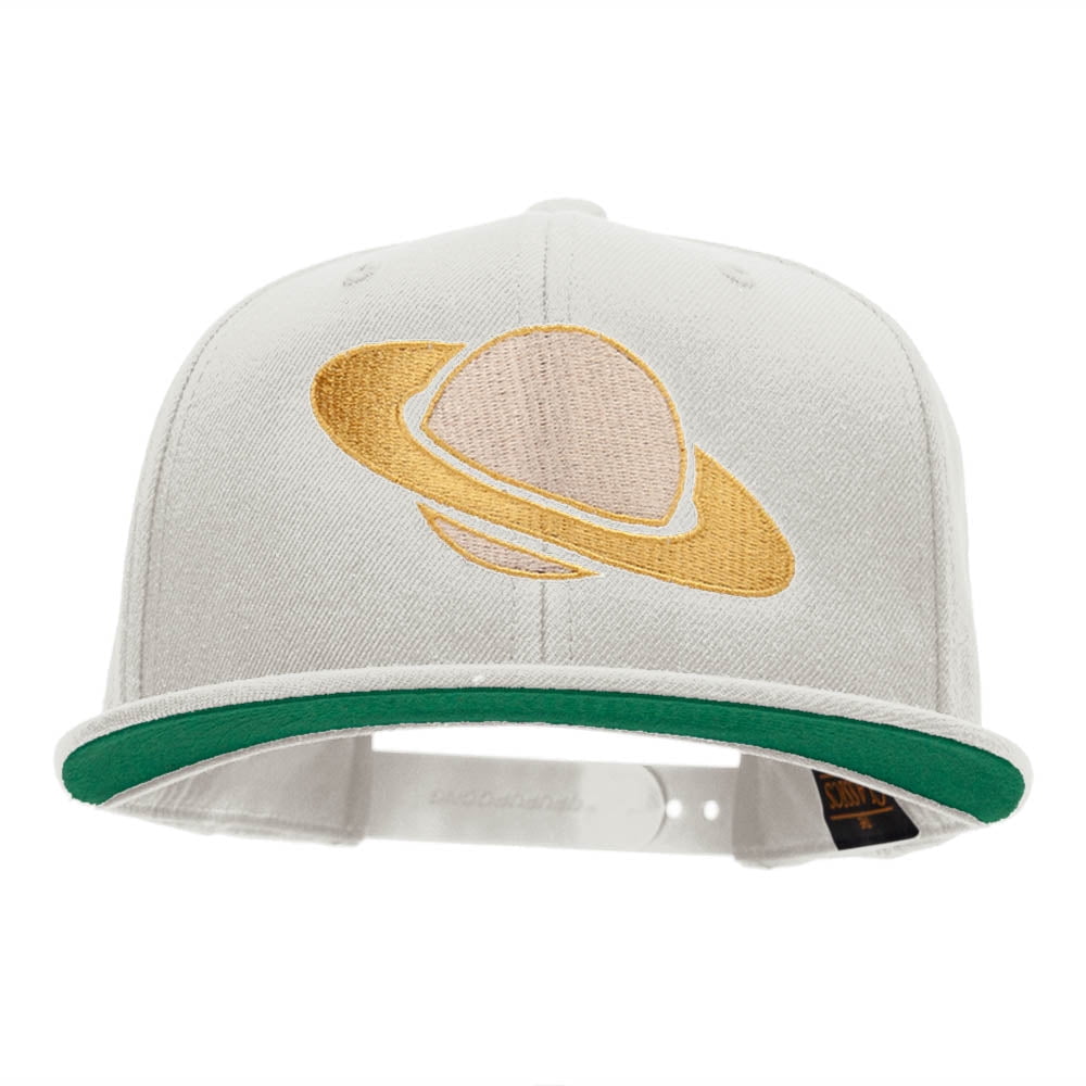 Saturn Silhouette Embroidered Wool Blend Cap - Natural OSFM - Walmart.com