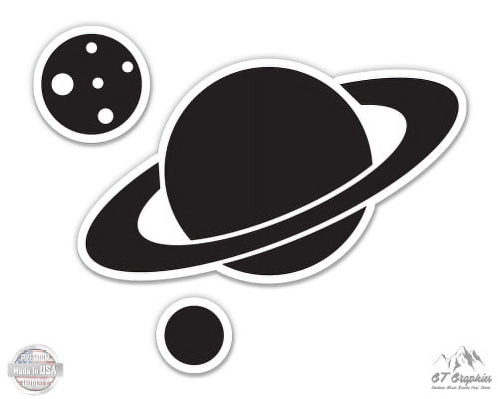 Saturn Space Moons Set - 5" Total Sheet Area - Vinyl Stickers - For Car ...