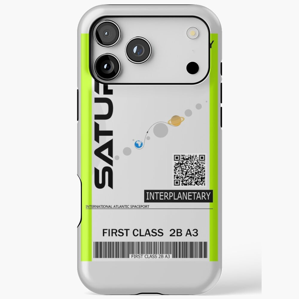 Saturn Space Ticket Boarding Pass Phone Case for iPhone 11 through 17 ...