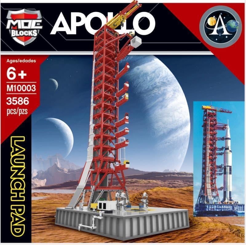 Saturn-V Space Rocket Small Model Launch Umbilical Tower Building ...
