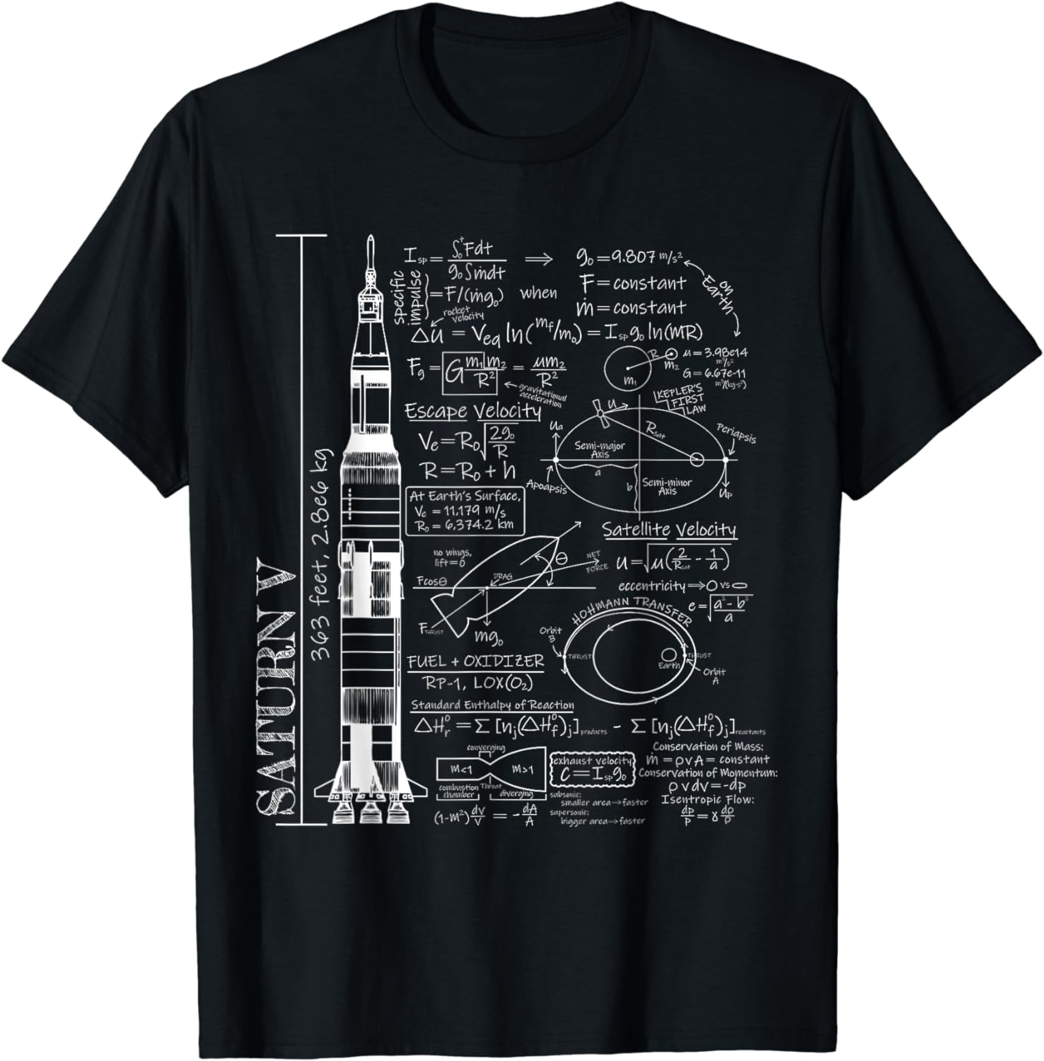Saturn V Saturn 5 Rocket Science Equations T-Shirt - Walmart.com