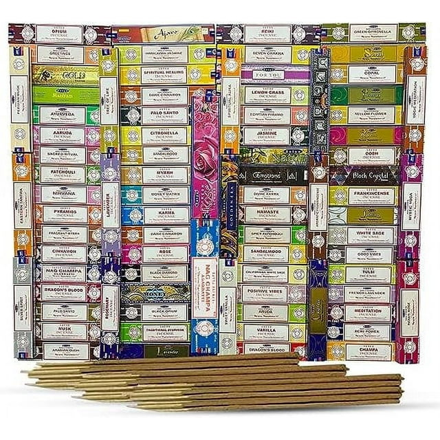 Satya Any Assorted Mix Incense Sticks Set 12 Pack for Meditation, Yoga, Relaxation, Healing and ...