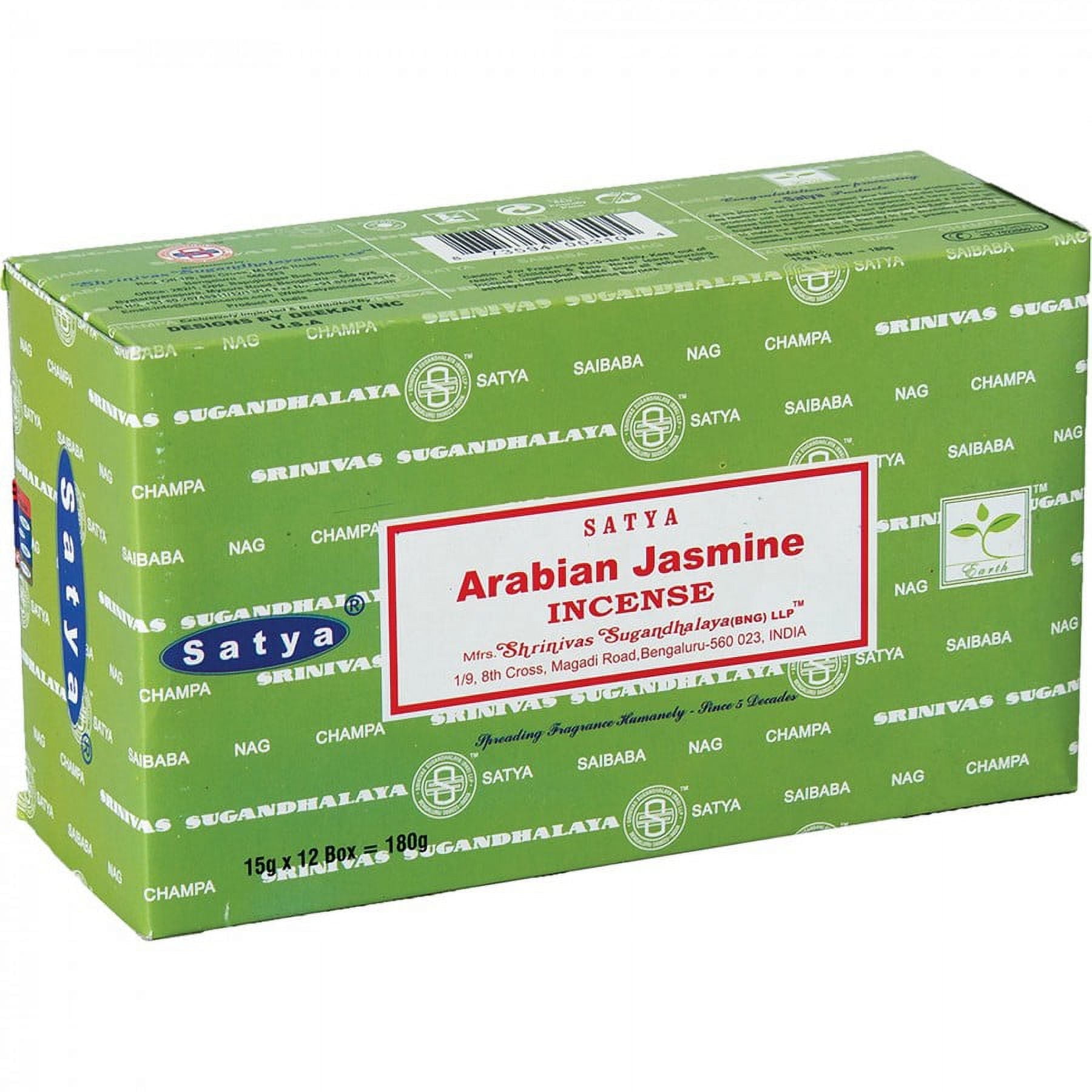 Satya Arabian Jasmine Incense Sticks 12 Packs x 15 Grams Box of 180 ...