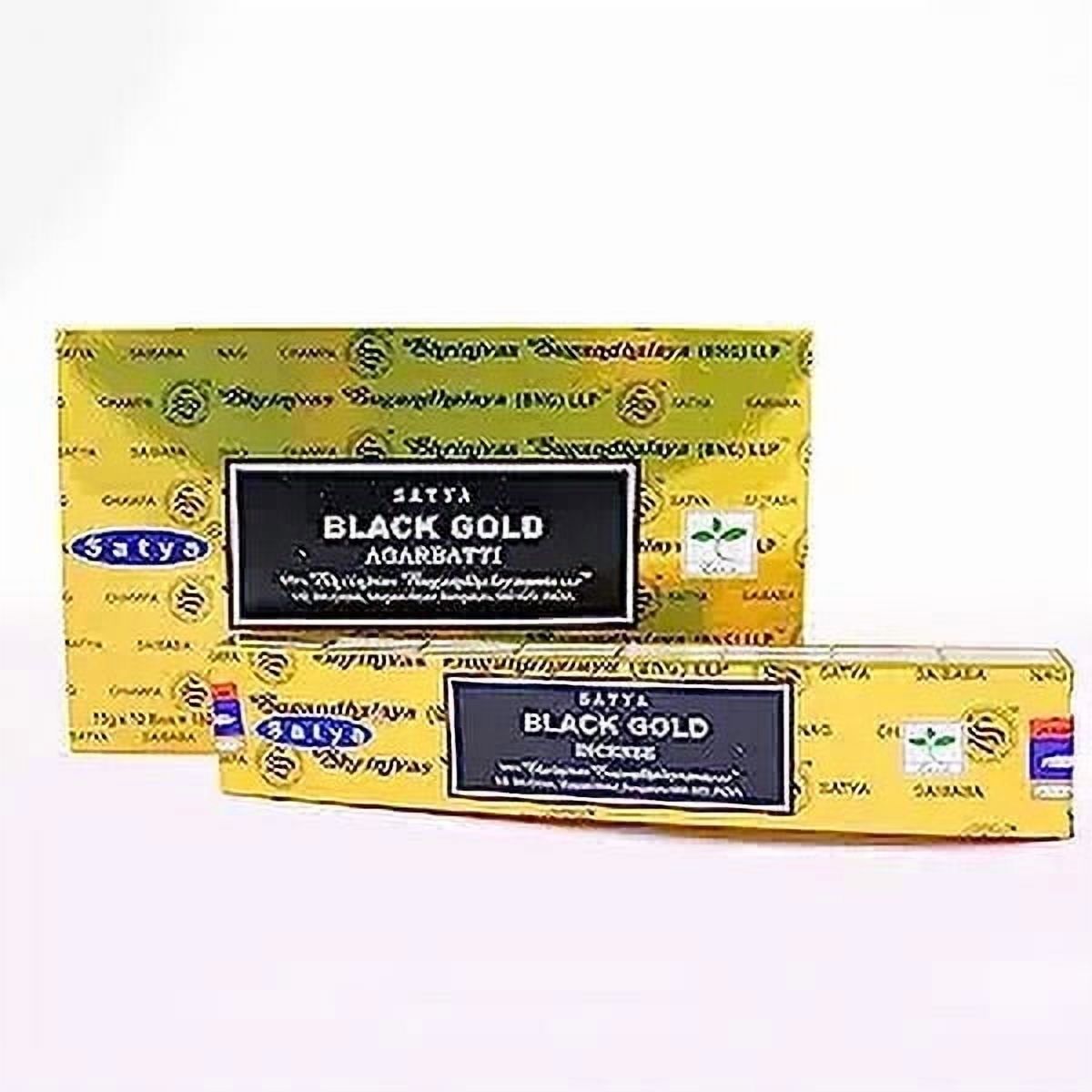 Satya Black Gold Incense Sticks 12 Packs x 15 Grams Box of 180 Grams ...