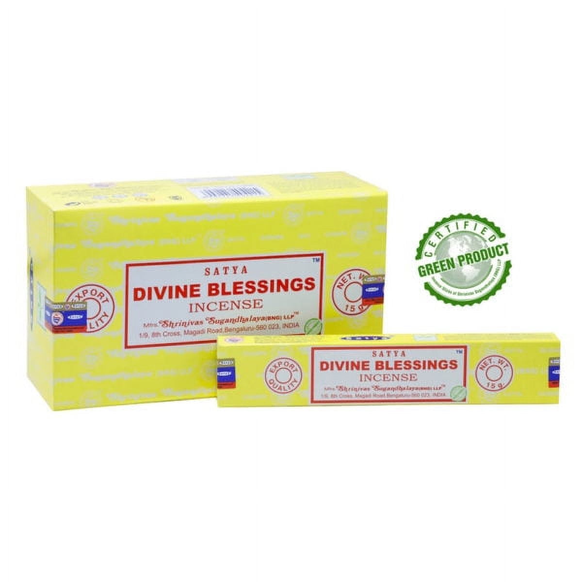 Satya Divine Blessings Incense Sticks 12 Packs x 15 Grams Box of 180 ...